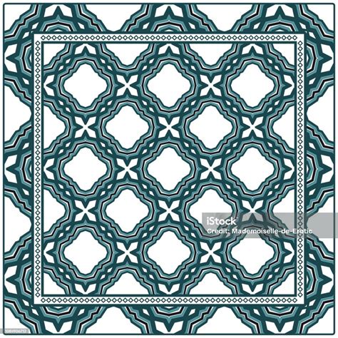 빈티지 장식 기하학적 패턴입니다 두건 목도리 식탁보 직물 인쇄를 위한 디자인입니다 벡터 일러스트입니다 공단에 대한 스톡 벡터 아트 및 기타 이미지 Istock