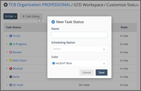 Create A New Task Status