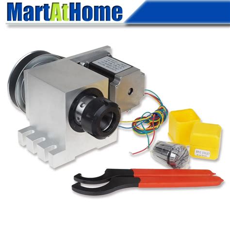 MM CNC Engraving Machine Th Axis A Axis Rotary Axis CNC Dividing Head With ER Collet For