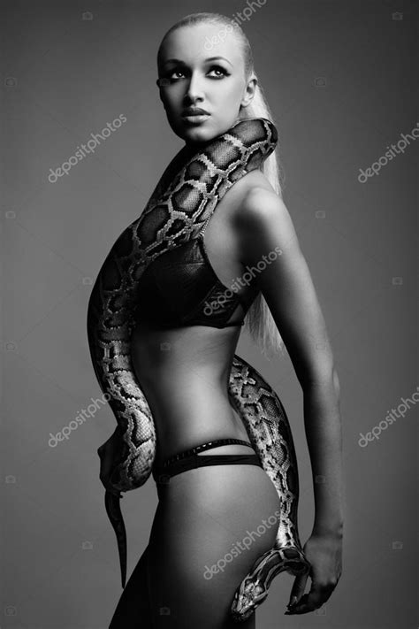 Girl With Python Stock Photo By Evarlamov