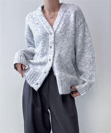 울30 슈가 폭닥 소프트 보카시 박시 루즈핏 브이넥 니트 가디건 10컬러 에이블리