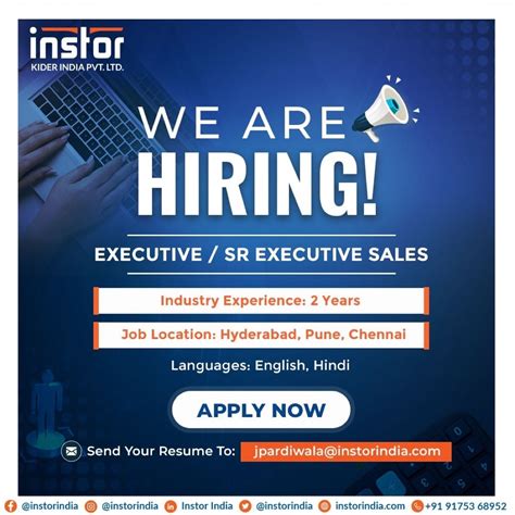 we re hiring instor india join our team as a sales executive sr