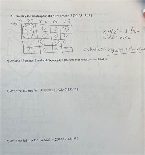 Solved 1 Simplify The Boolean Function