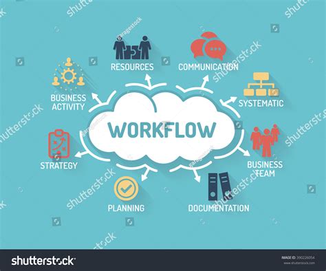Workflow Chart Keywords Icons Flat Design Stock Vector Royalty Free Shutterstock