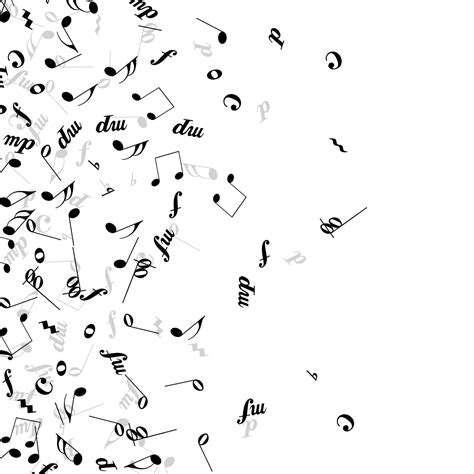 Musical Notes Treble Clef Flat And Sharp Symbols Flying Vector