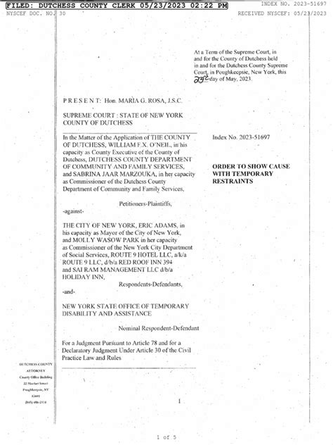 2023 51697 County Of Dutchess Et V County Of Dutchess Et Order To Show