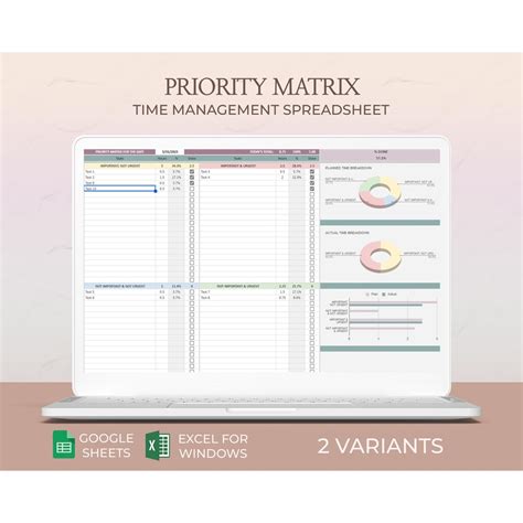 Prioritization Matrix Excel Task Planner Task Tracker Priority Matrix