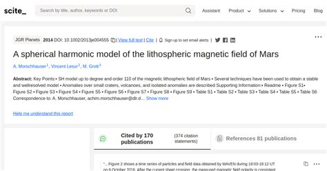 A Spherical Harmonic Model Of The Lithospheric Magnetic Field Of Mars