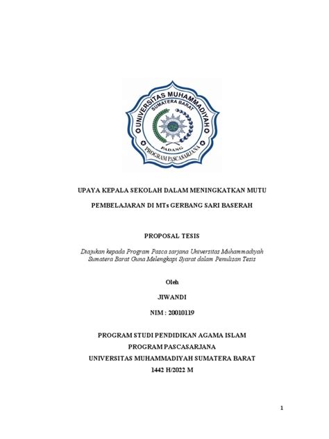 Proposal Tesis Pdf Karier And Perkembangan