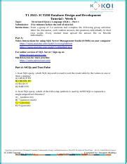 ICT T Tutorial Docx T ICT Database Design And Development Tutorial