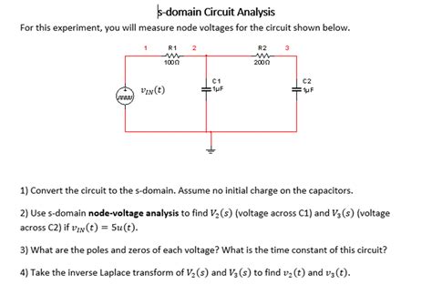 Solved S Domain Circuit Analysis For This Experiment You Will