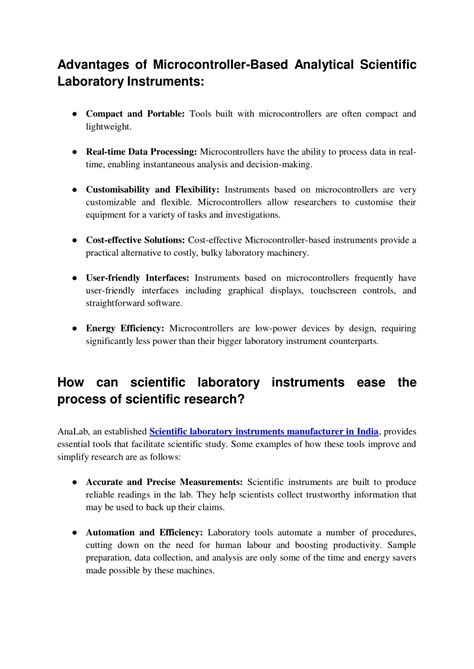 PPT Applications And Advantages Of Microcontroller Based Analytical Instruments In Scientific