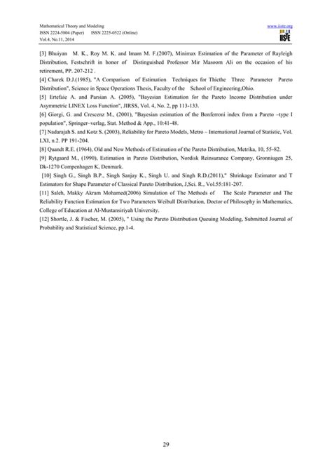 Bayes Estimators For The Shape Parameter Of Pareto Type I Pdf