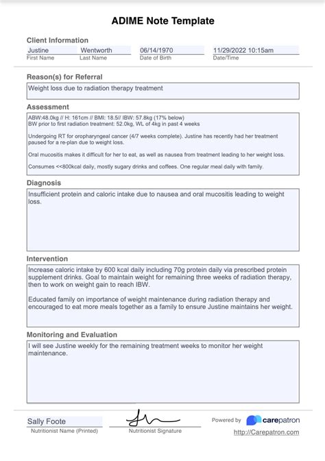 Adime Note Template And Example Free Pdf Download