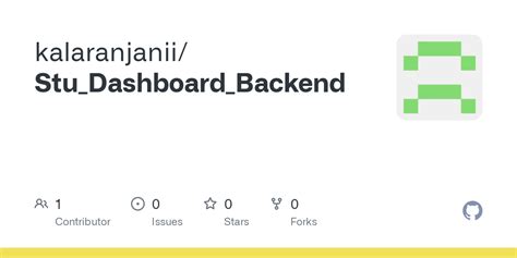 GitHub Kalaranjanii Stu Dashboard Backend