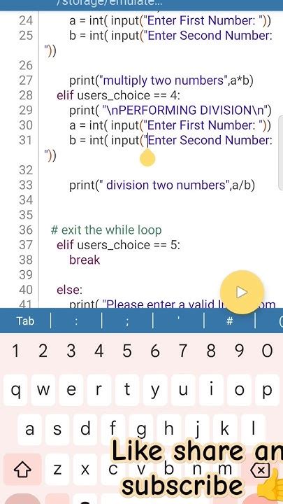 Simple Calculator With Menu Pythonpythonprogrammingpythontutorial