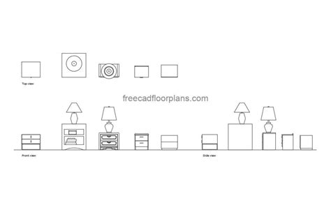 5 Bedside Tables Free Cad Drawings 5 Bedside Tables Free Cad Drawings