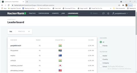 kiran punjabi on linkedin hackerrank sql
