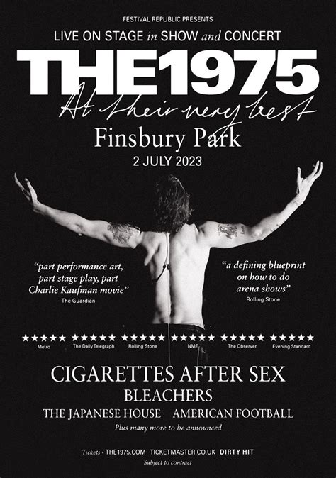 The 1975 At Their Very Best Tour Finsbury Park 2023 Poster