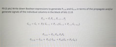 Solved P9 5 Pts Write Down Boolean Expressions To Generate