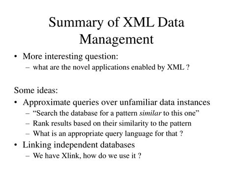 Ppt Managing Xml And Semistructured Data Powerpoint Presentation Free Download Id9615868