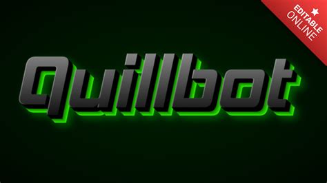 Quillbot Green Light 3d Text Effect Generator