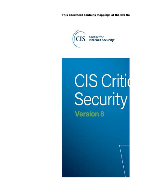 Cis Controls V8 Mapping To Nist Csf Final 06 11 2021 Pdf