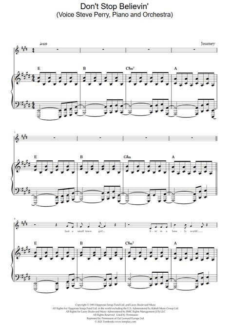 Dont Stop Believin Voice Steve Perry Piano Comp And Orchestra