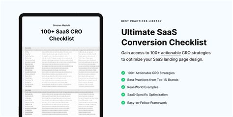 Saas Cro Checklist