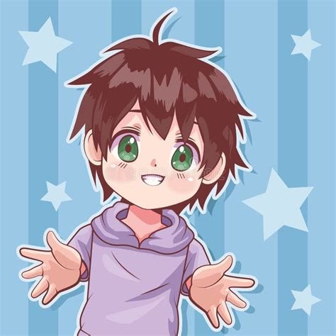 Anime Boy With Stars Stock Vector Illustration Of Asian 257007306