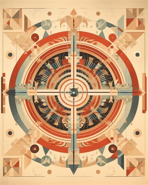 Premium Photo There Is A Circular Design With Geometric Shapes On It