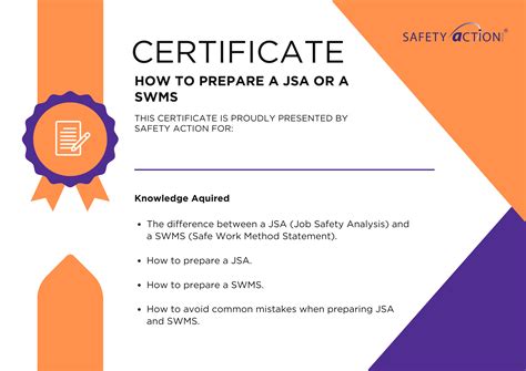 How To Prepare A Jsa Or A Swms Certificate Completed