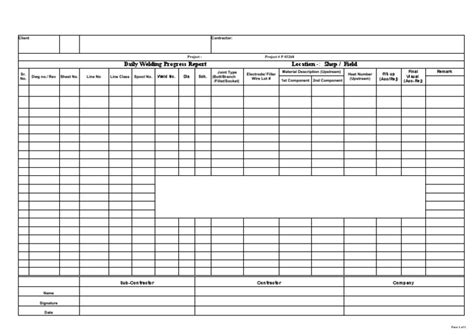 Daily Welding Progress Report Pdf