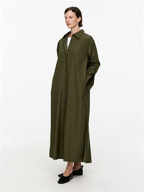 Oversized Shirt Dress - Khaki Green - ARKET WW