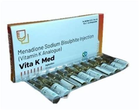 Menadione Sodium Bisulphite Injection At ₹ 38vial Inj Vit K In