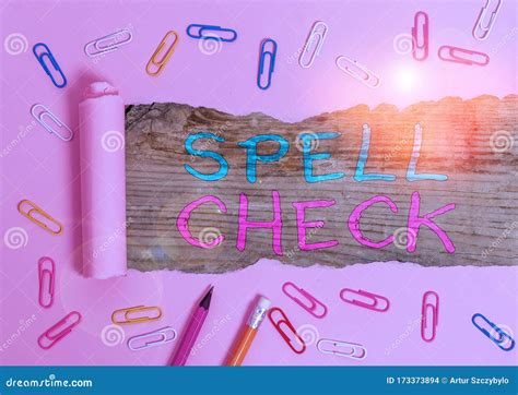 Handwriting Text Spell Check Concept Meaning To Use A Computer Program To Find And Correct