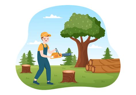 Man Cutting Tree Log Illustrations Free In SVG PNG EPS IconScout