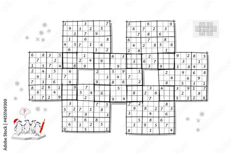 logic game for smartest giant sudoku big size puzzle with 7 squares