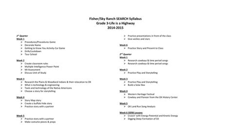 3rd Grade Syllabus Moore Public Schools