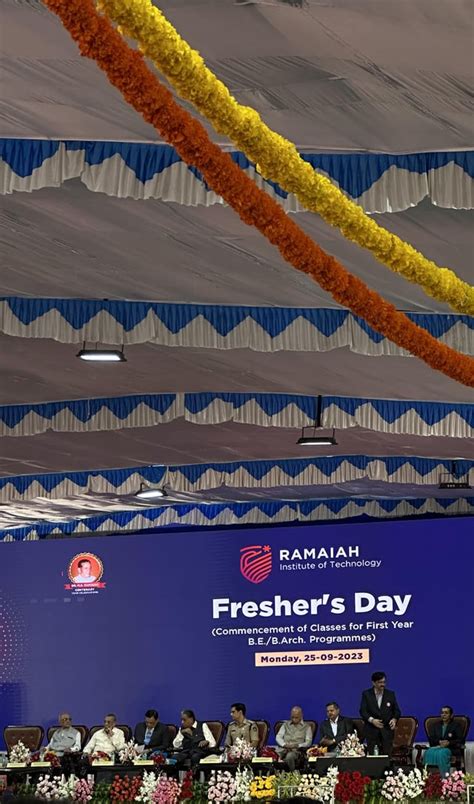 Freshers Induction Day 1 Ramaiah Institute Of Technology Msrit R