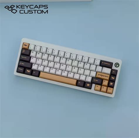 Coffee Cafe Theme Keycaps Set 129pc White And Black Custom Keycaps