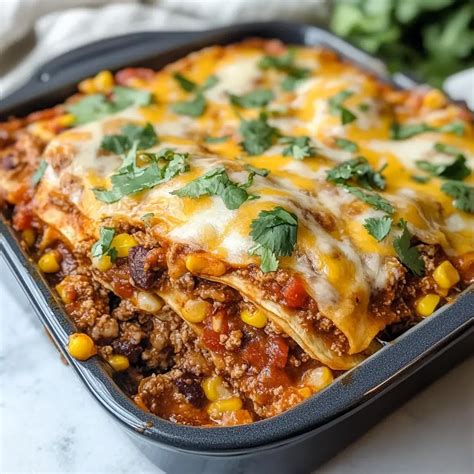 Beef Enchilada Casserole With Corn Tortillas Recipe Vintage Cooks