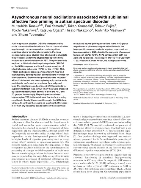 Pdf Asynchronous Neural Oscillations Associated With Subliminal