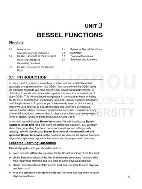 unit 3 bessel functions pdf recurrence relation diffraction