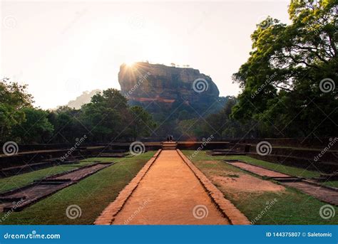 Sunrise At Sigiriya Ancient Rock Fortress In Sri Lanka Stock Image