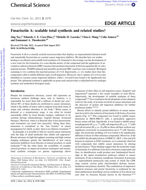 Pdf Fusarisetin A Scalable Total Synthesis And Related Studies