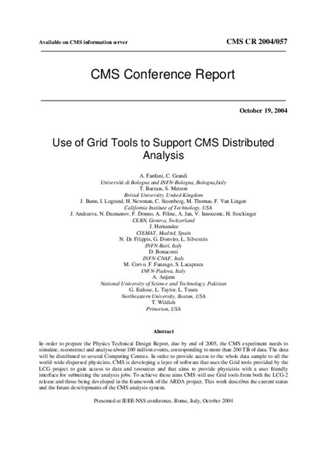 pdf use of grid tools to support cms distributed analysis