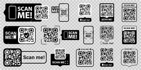 Premium Vector Set Of Qr Codes With Scan Me Inscription With Phone Qr Code For Payment Ewallet