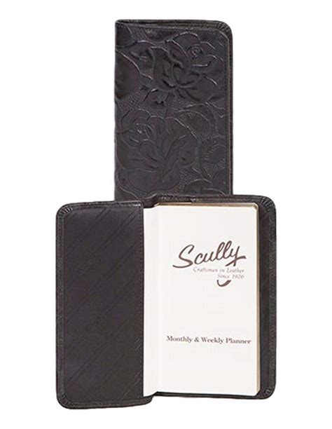 Scully Tooled Leather Pocket Ruled Notebook Black 0014861661669