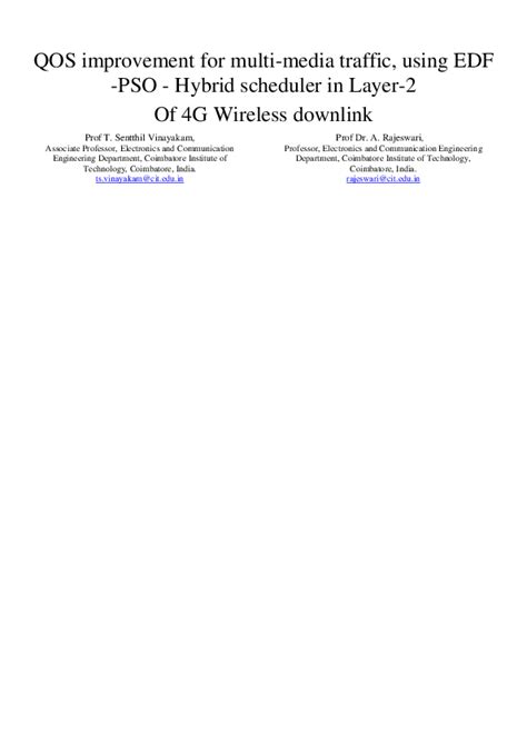 Pdf Qos Improvement For Multi Media Traffic Using Edf Pso Hybrid